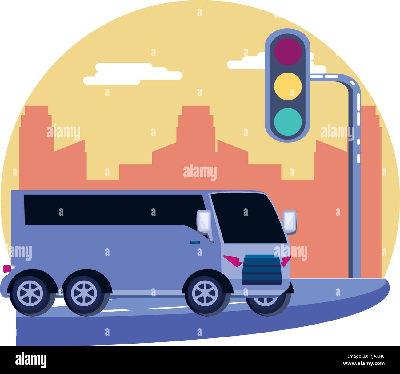 car van with traffic light semaphore vector illustration design Stock ... car van with traffic light semaphore vector illustration design Stock ...