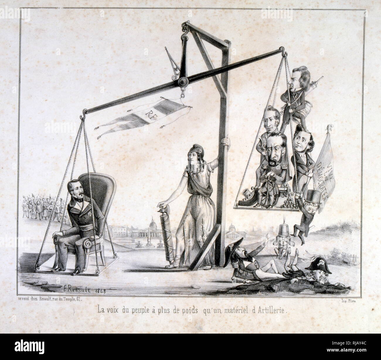 Illustration showing the 1848 Revolution in France, sometimes known as ...