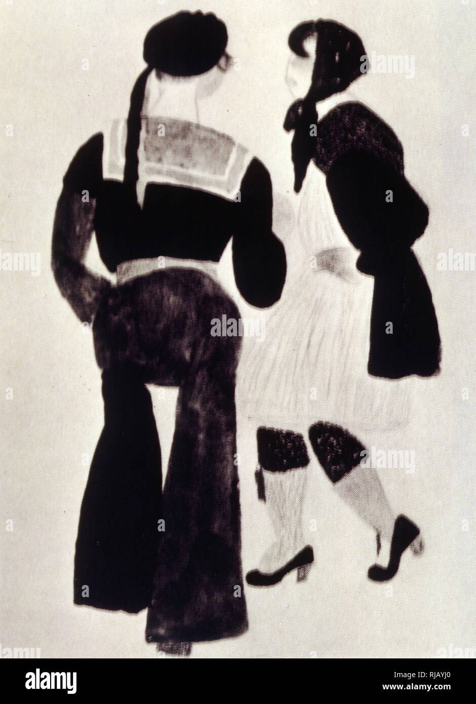 The Sailor and the young woman, illustration 1922, by Vladimir Lebedev ...