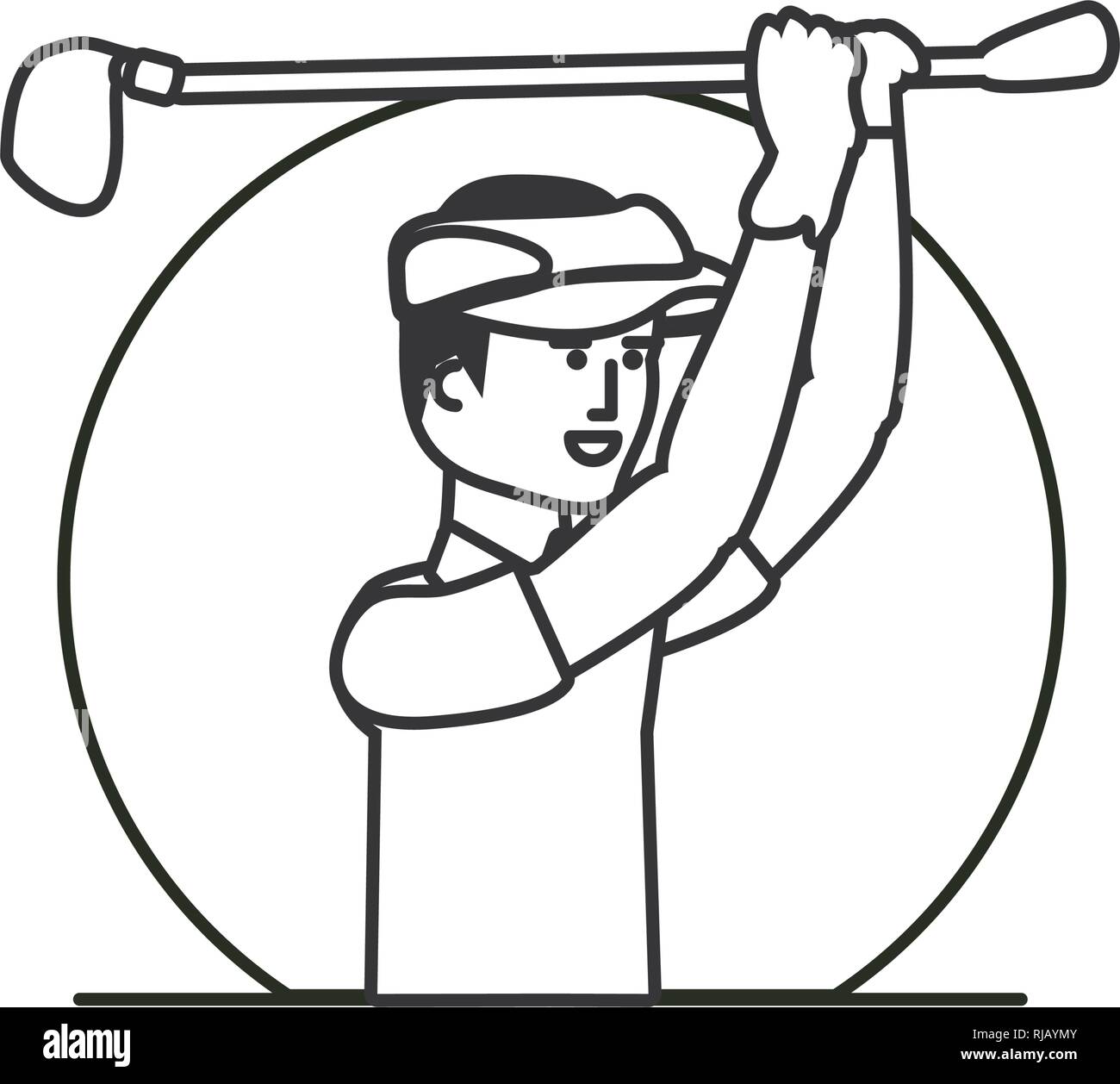 golfer with stick golf avatar character vector illustration design ...