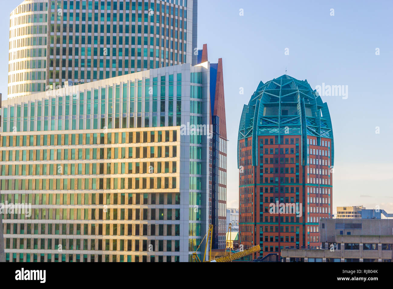 The Hague city centre - February 3 2019: modern tall buildings of The ...