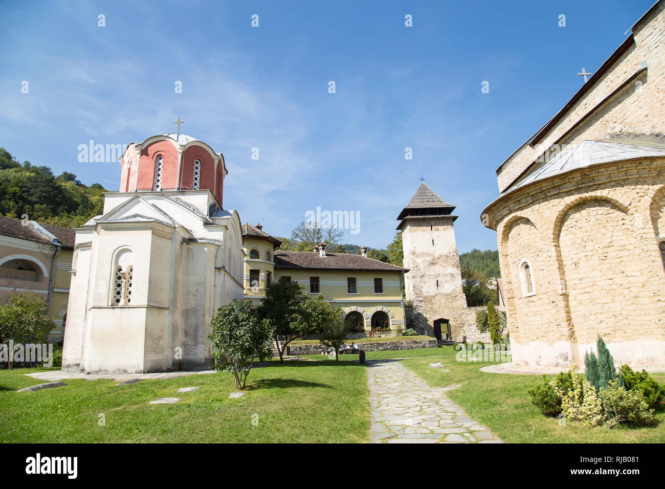 Studenica monastery - Orthodox Church monastery in Serbia Stock Photo ...