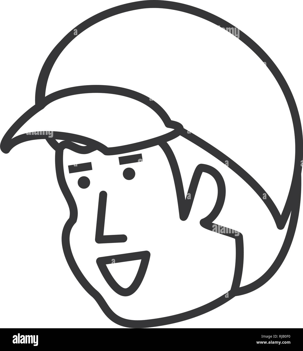 head of man with cap avatar character vector illustration design Stock ...