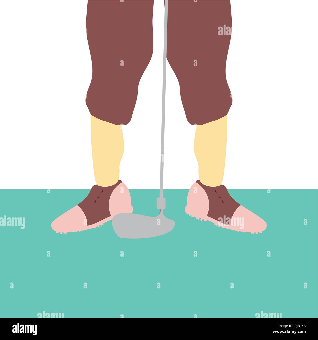 golf player feet with stick vector illustration design Stock Vector ...