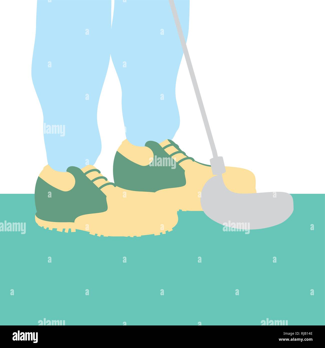 golf player feet with stick vector illustration design Stock Vector ...