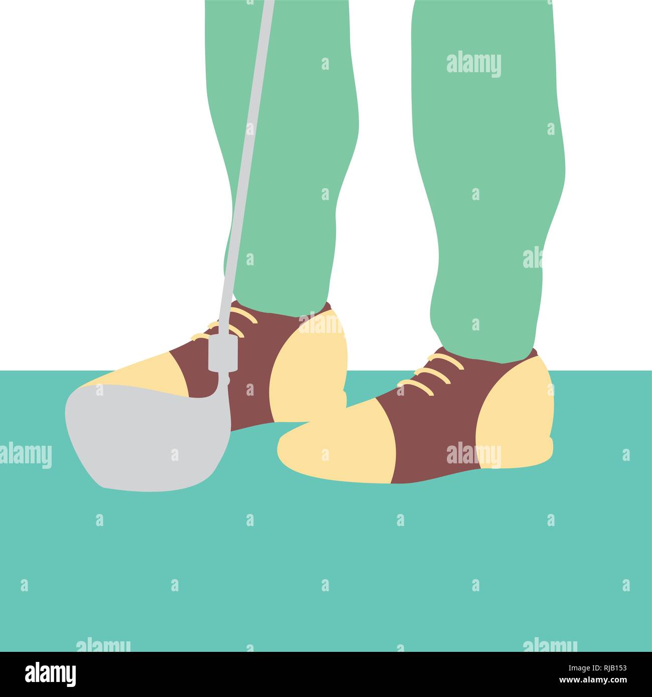 golf player feet with stick vector illustration design Stock Vector ...