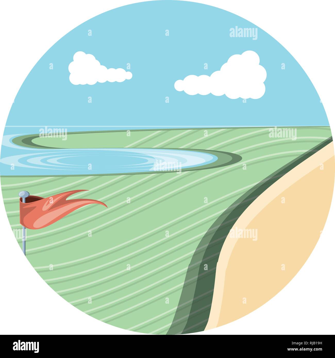 circular frame with field golf vector illustration design Stock Vector ...