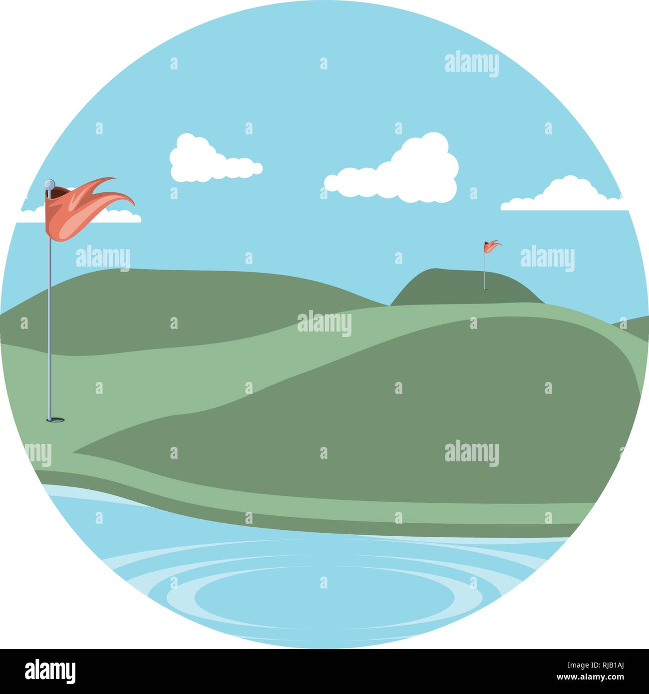 circular frame with field golf vector illustration design Stock Vector ...