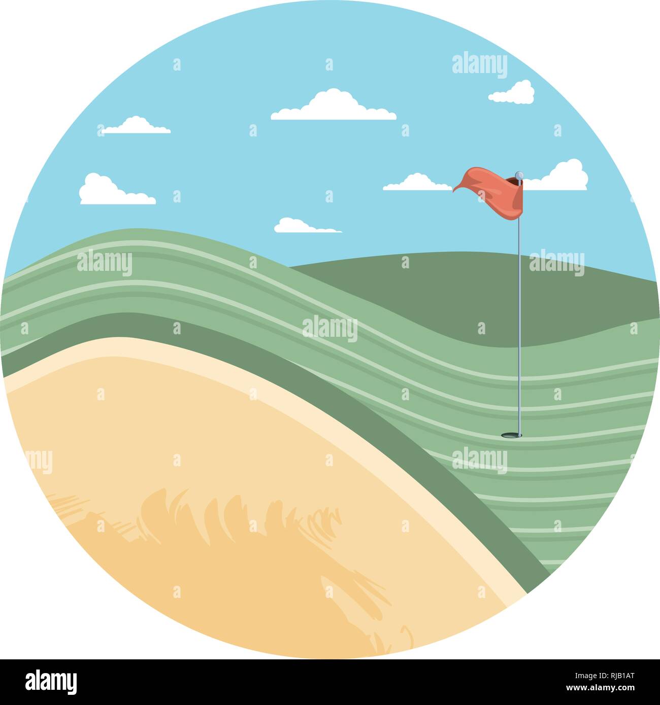 circular frame with field golf vector illustration design Stock Vector ...