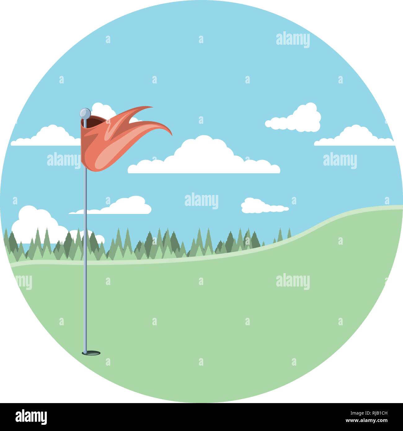 circular frame with field golf vector illustration design Stock Vector ...
