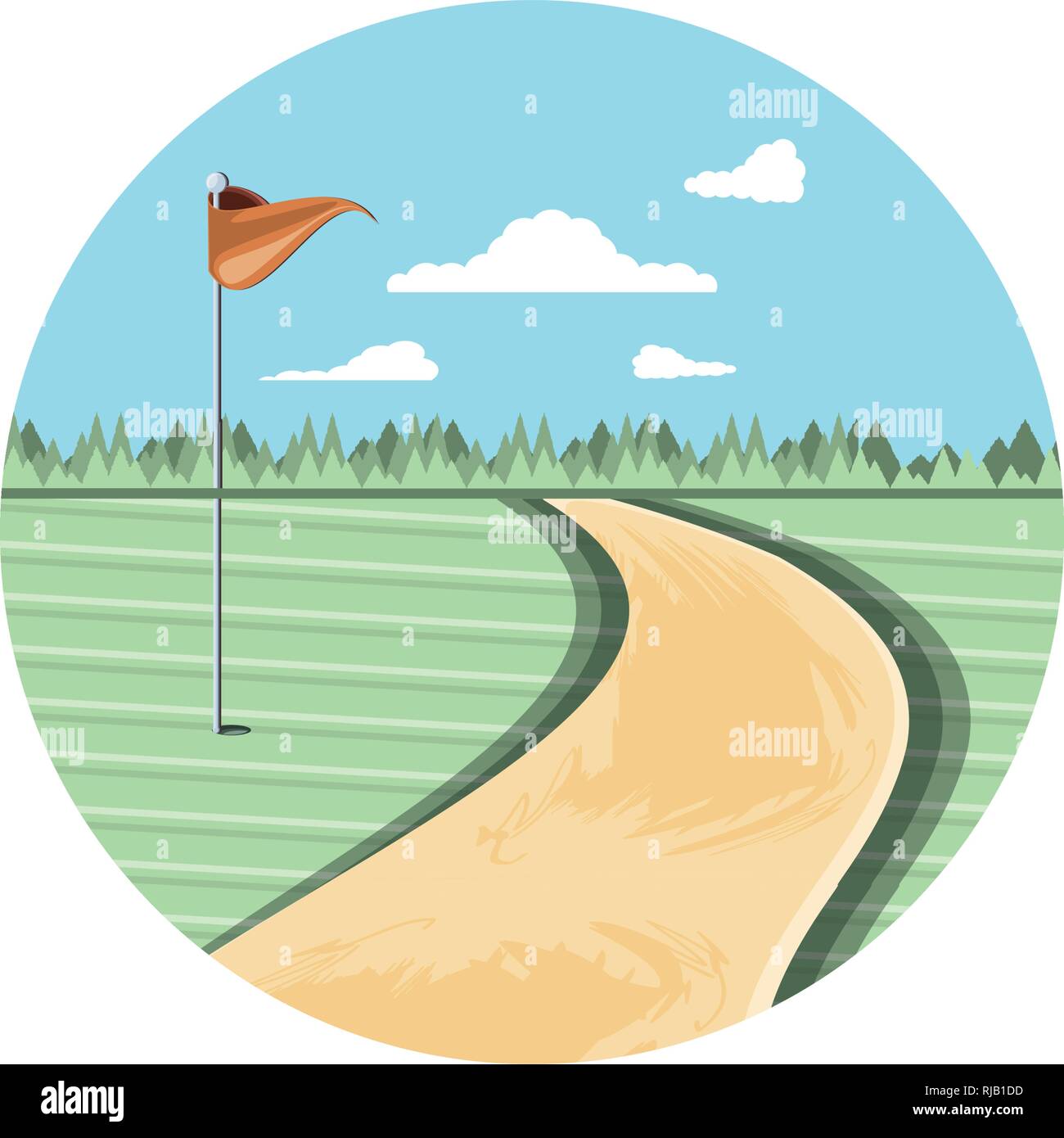 circular frame with field golf vector illustration design Stock Vector ...