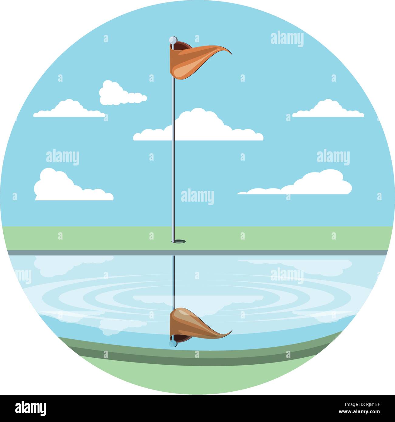circular frame with field golf vector illustration design Stock Vector ...