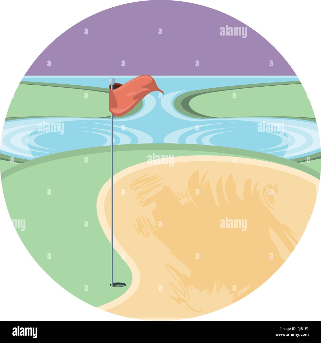 circular frame with field golf vector illustration design Stock Vector ...