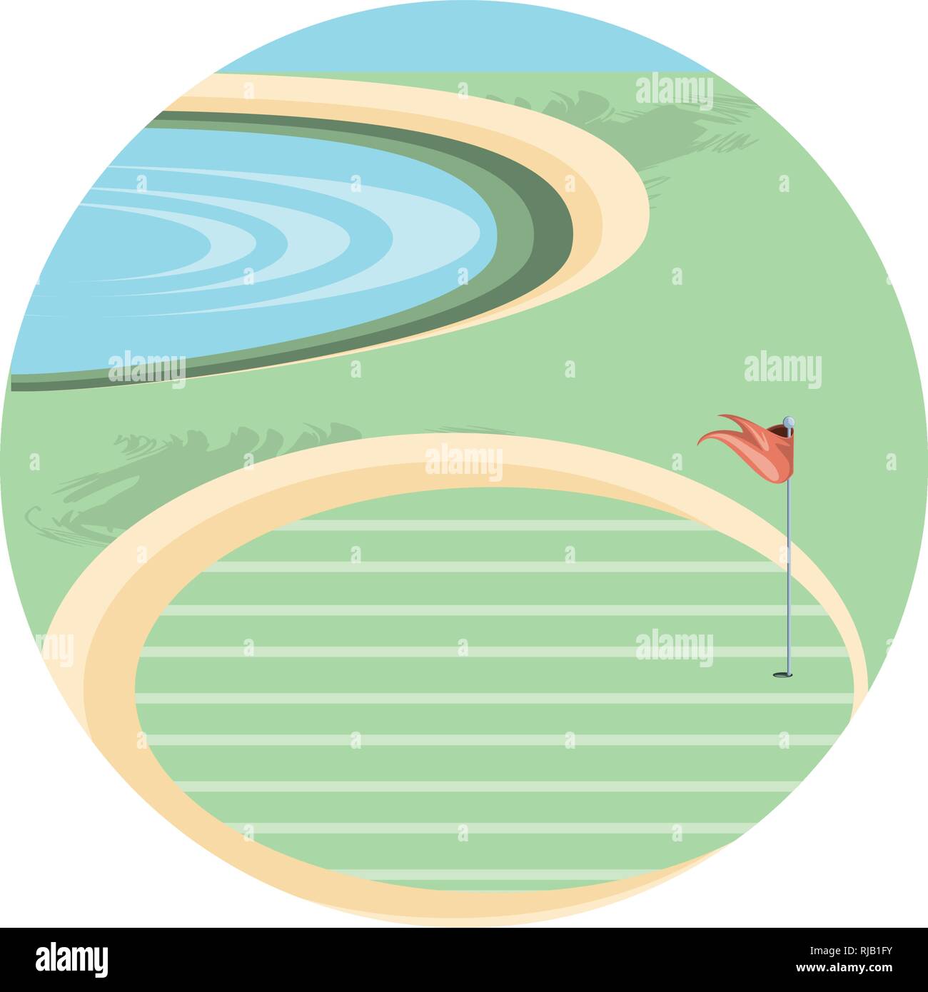 circular frame with field golf vector illustration design Stock Vector ...