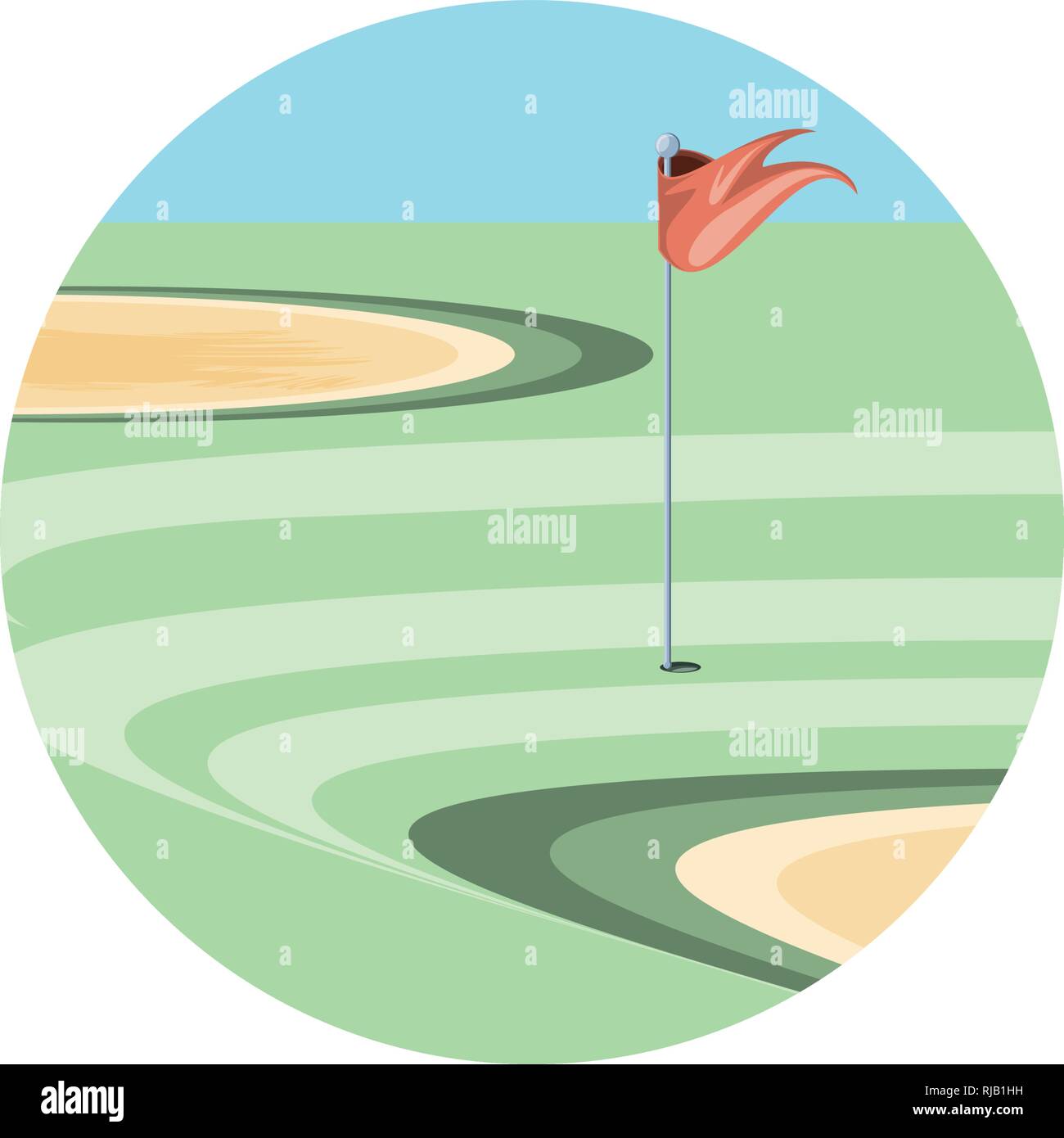 circular frame with field golf vector illustration design Stock Vector ...