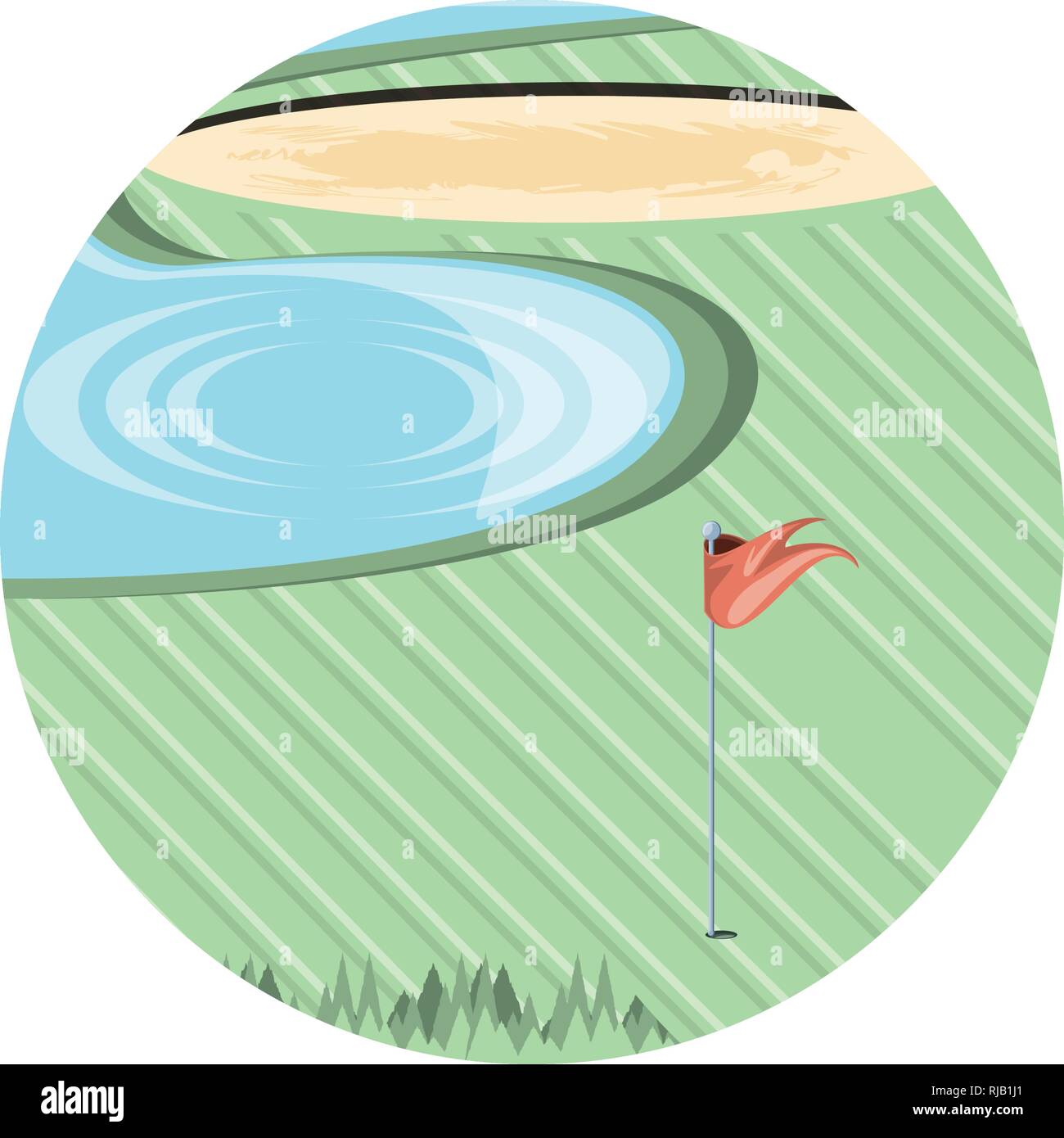 circular frame with field golf vector illustration design Stock Vector ...