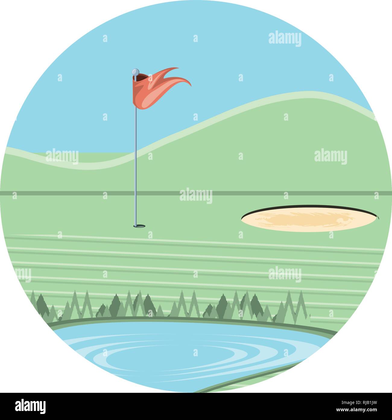 circular frame with field golf vector illustration design Stock Vector ...