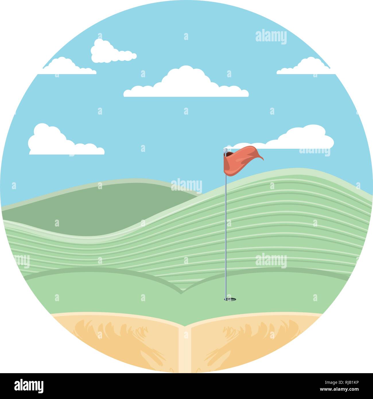 circular frame with field golf vector illustration design Stock Vector ...
