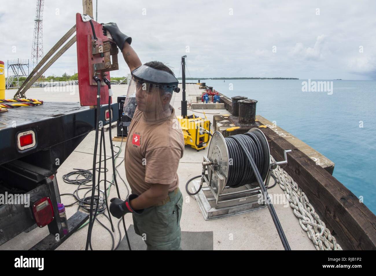 Petty Officer 1st Class Hector Alvarez, assigned to Underwater ...