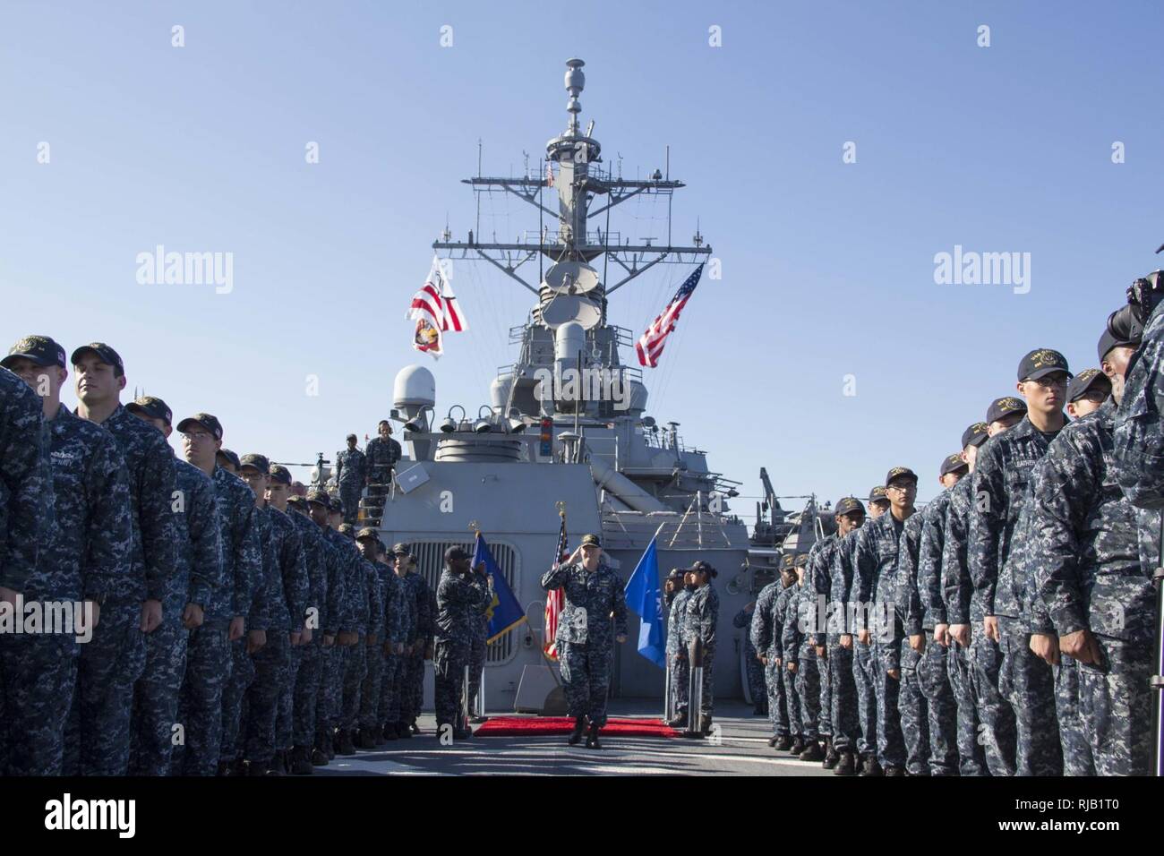 MEDITERRANEAN SEA (Nov 5, 2016) Side boys render honors to Cmdr. Peter ...