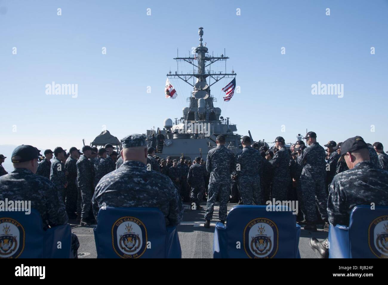 MEDITERRANEAN SEA (Nov 5, 2016) - Cmdr. Ken Pickard, address the crew ...