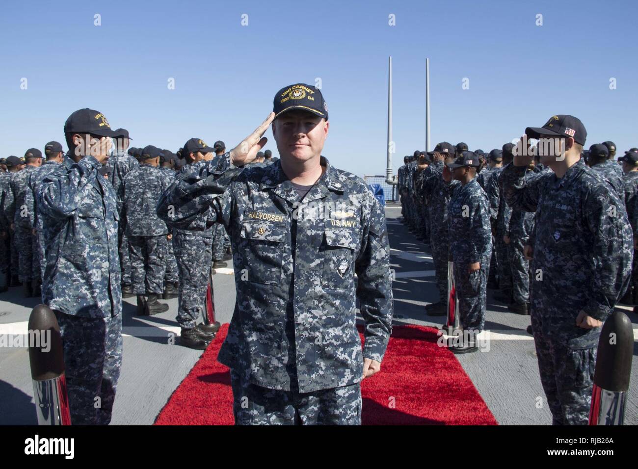 MEDITERRANEAN SEA (Nov 5, 2016) - Side boys render honors to Cmdr ...