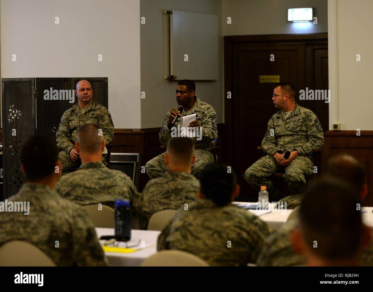 From left to right, Chief Master Sgt. Aaron Bennett, 86th Airlift Wing ...