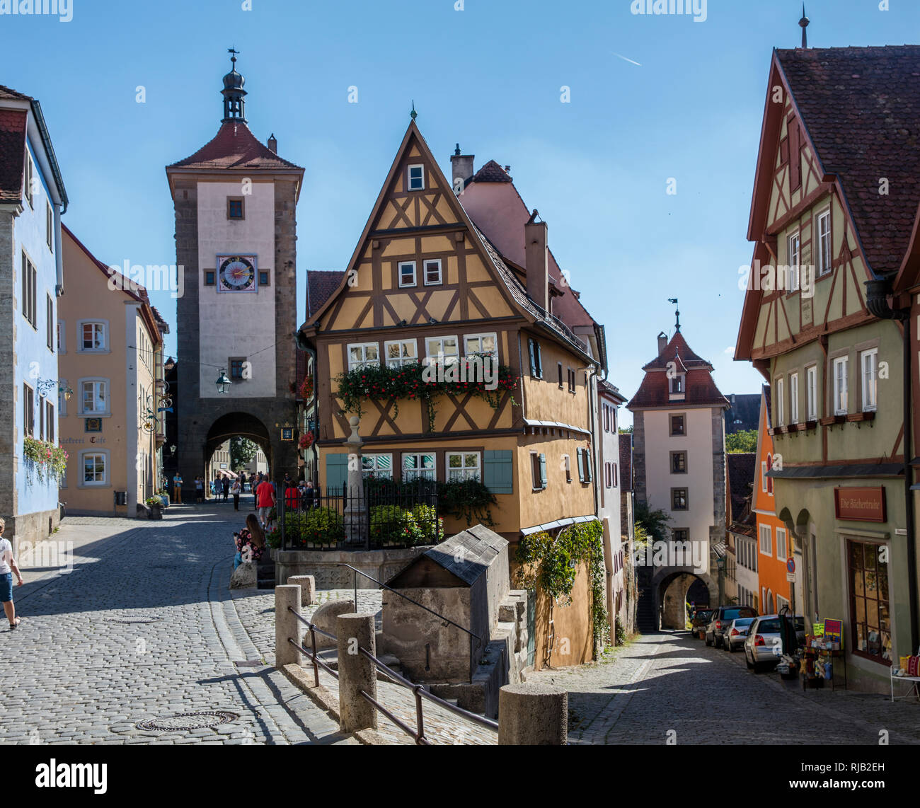 Historical buildings old town rothenburg tauber hi-res stock ...