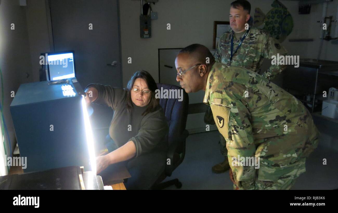 Letterkenny Munitions Center employee, Ms. Lisa Michael, demonstrates X ...