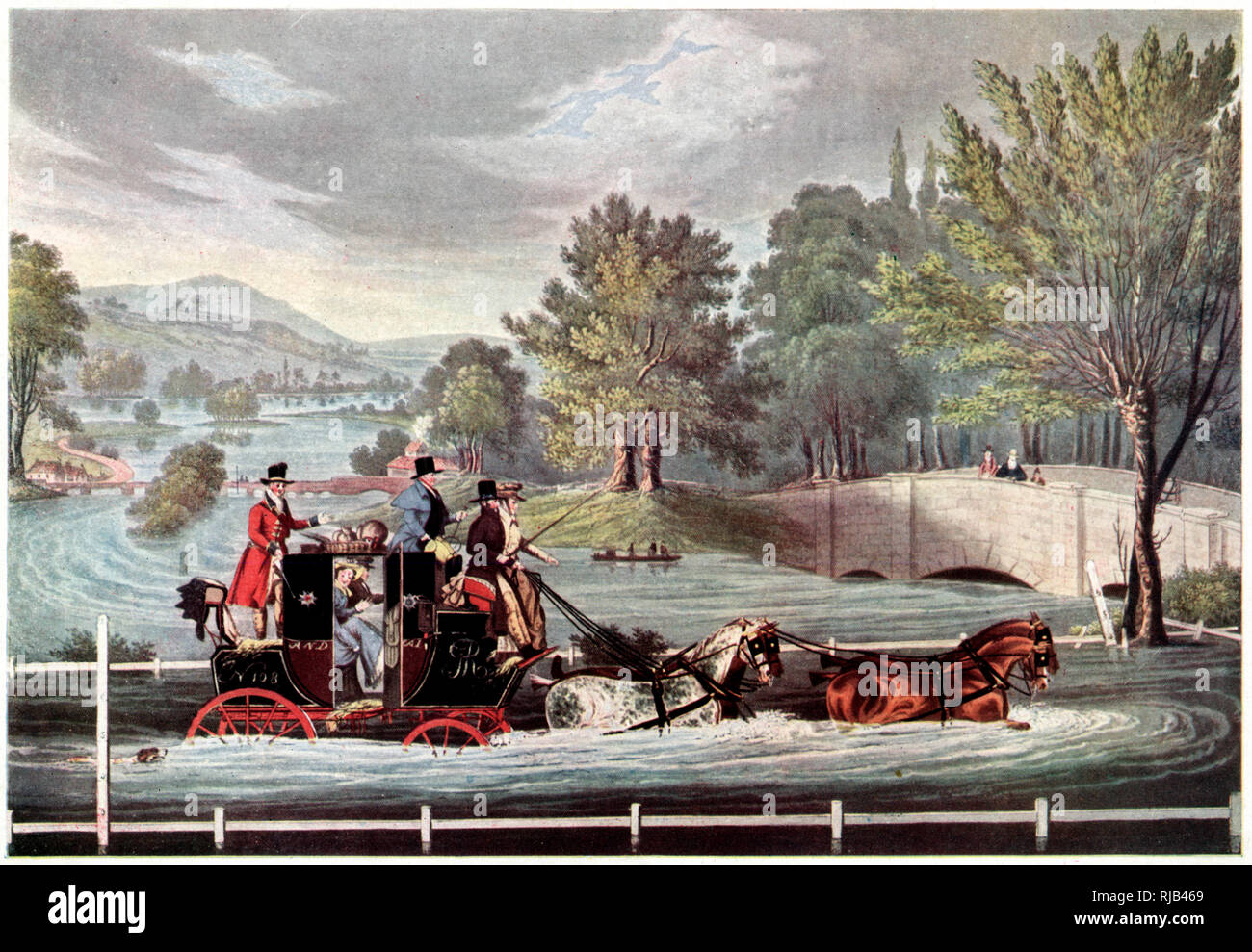 MAIL COACH IN FLOOD Stock Photo - Alamy