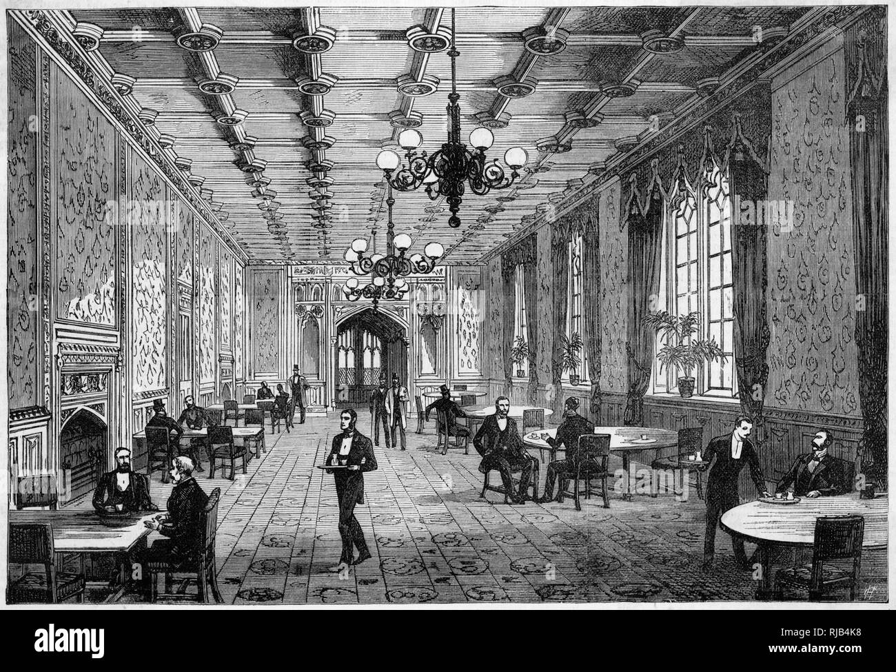 Houses Parliament new tea room 1862 Stock Photo - Alamy