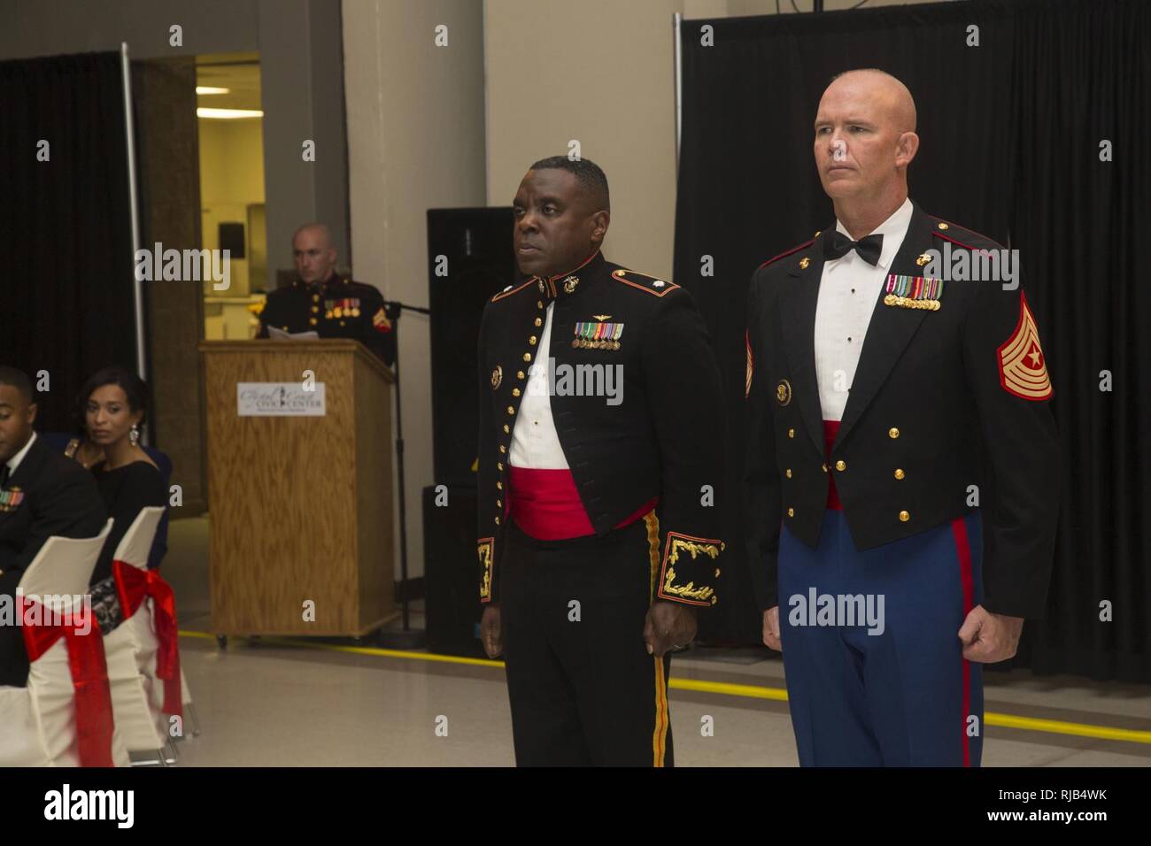 U.S. Marine Corps Lt. Col. Quentin Vaughn, left, commanding officer ...