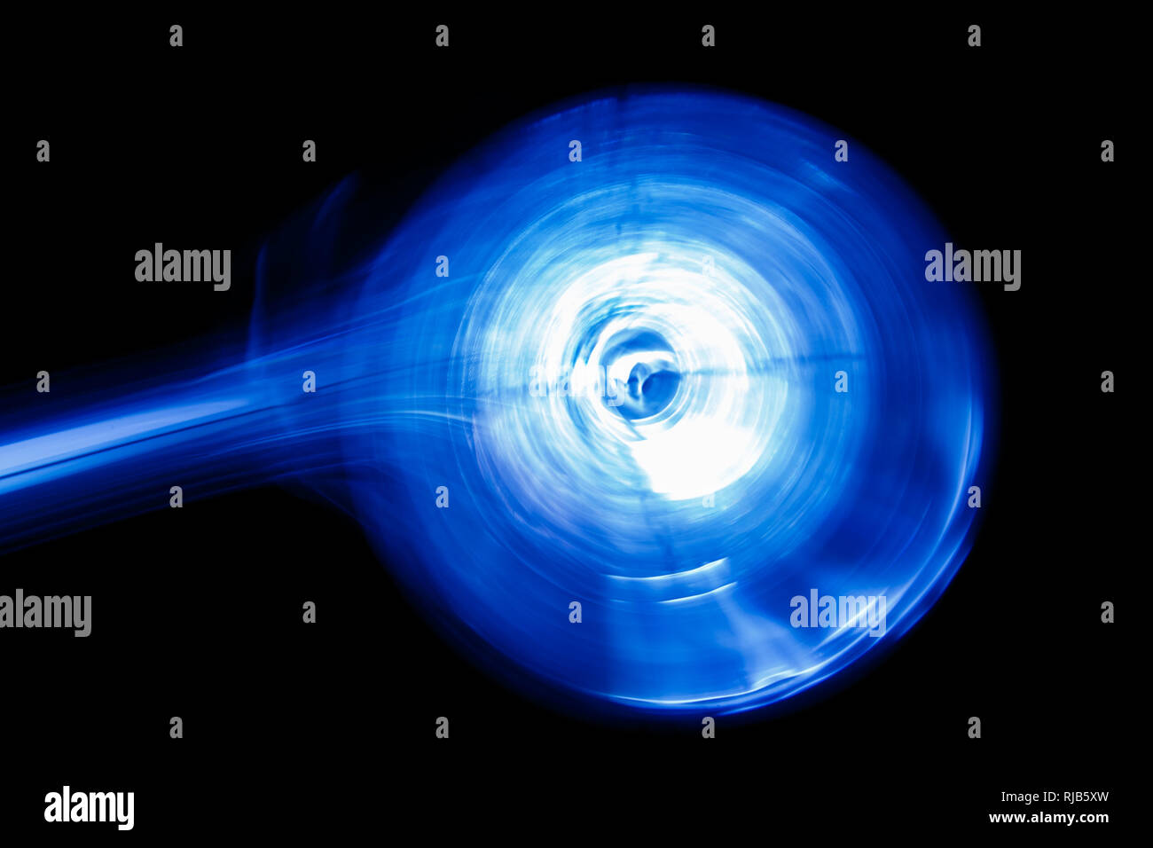 Sound waves in the visible blue color in the dark Stock Photo - Alamy