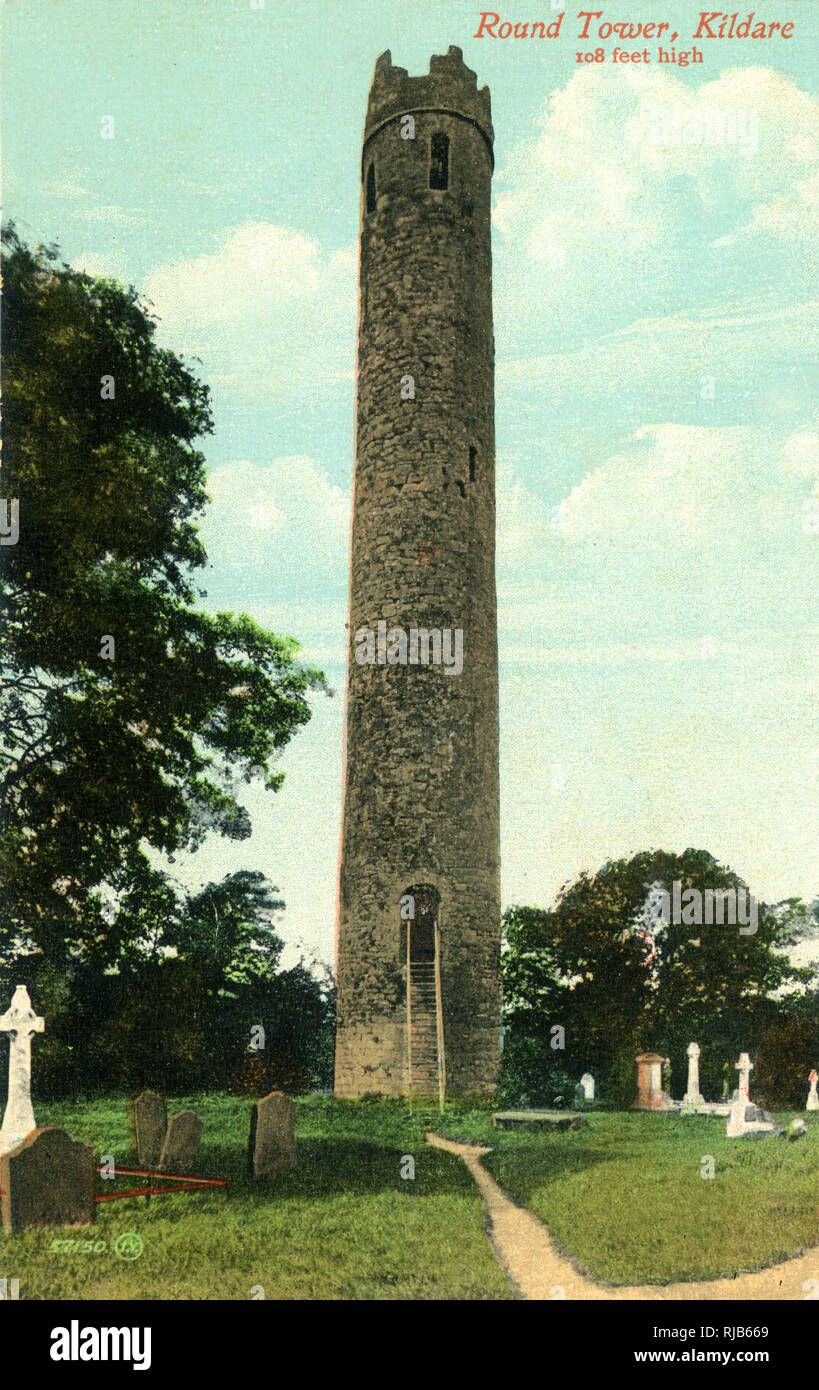 Round Tower, Kildare, County Kildare, Irish Republic Stock Photo - Alamy