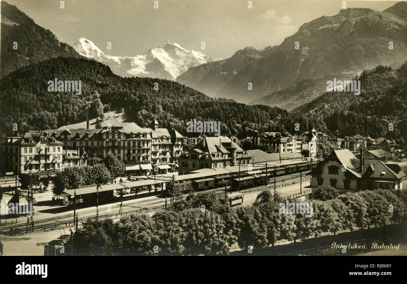 Interlaken and railway station, Bern, Switzerland Stock Photo - Alamy