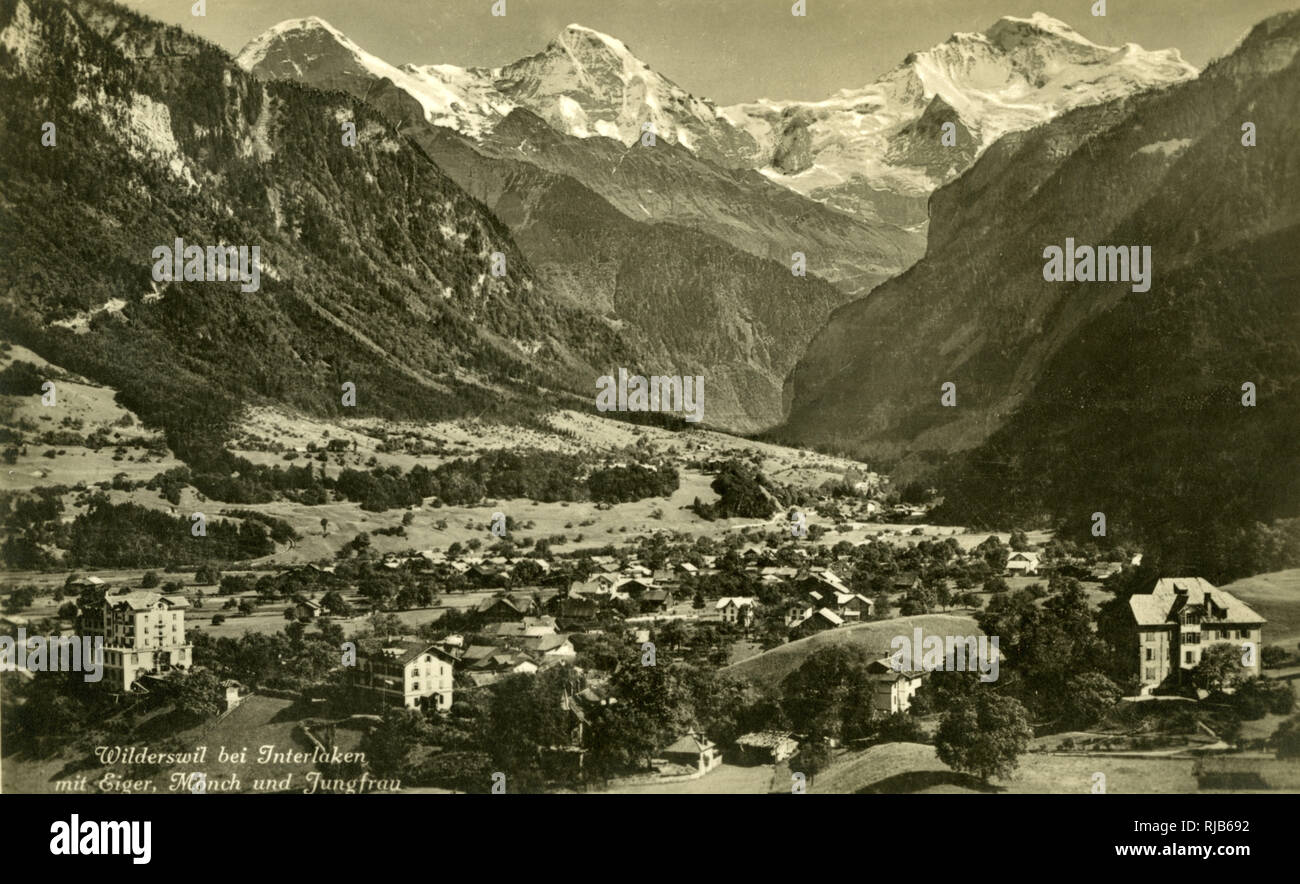 Interlaken, Wilderswil and mountains, Bern, Switzerland Stock Photo - Alamy