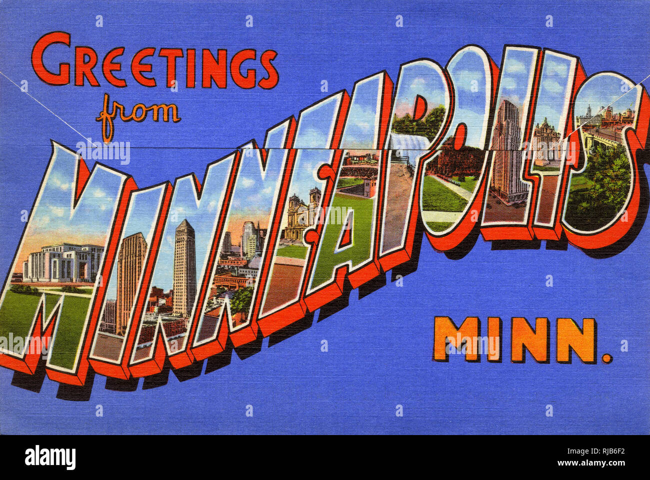 Minneapolis, Minnesota, USA - large letter card Stock Photo - Alamy