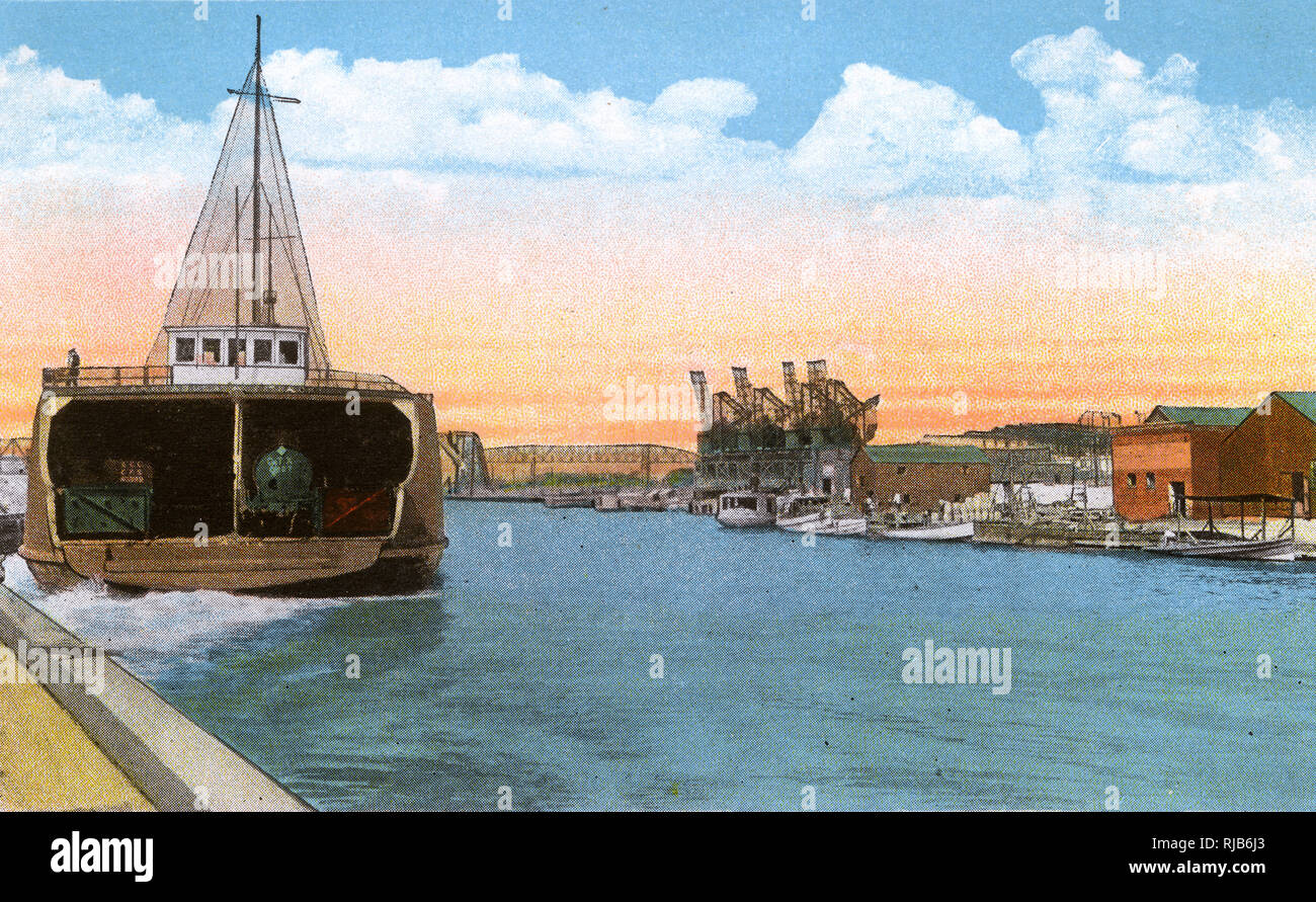 Ashtabula, Ohio, USA - River and Ferry Boat Stock Photo - Alamy