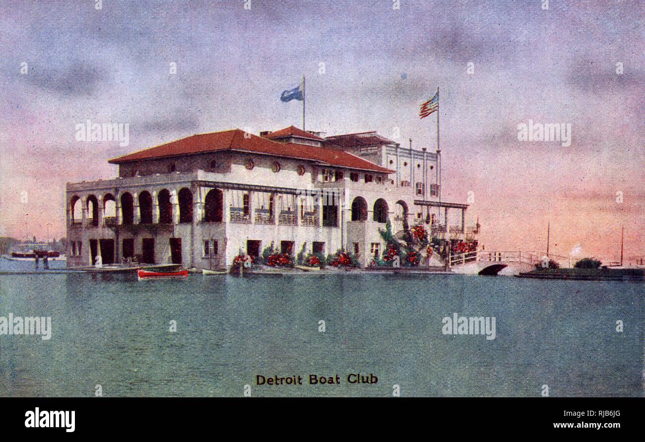 Detroit, Michigan, USA - Boat Club - Clubhouse Stock Photo - Alamy