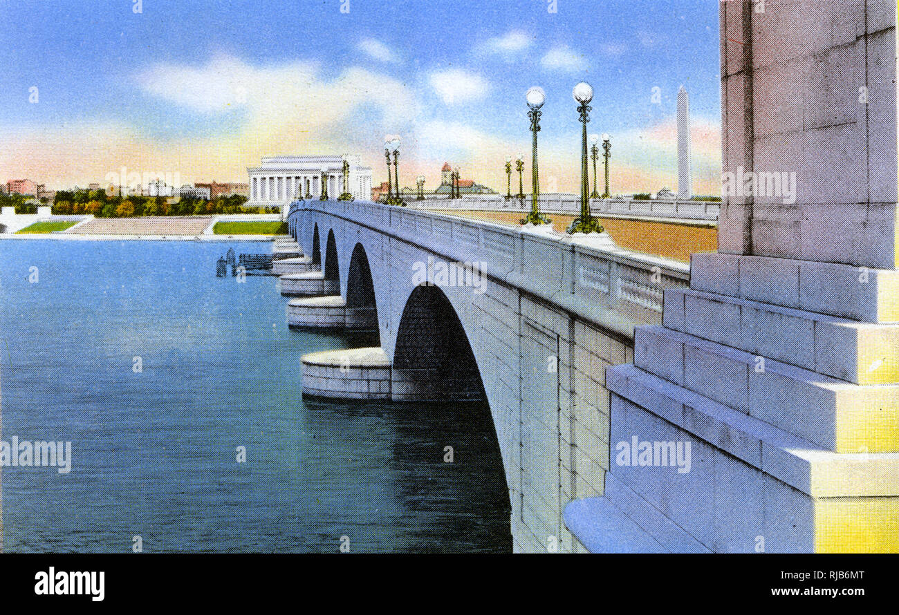 Arlington, Virginia, USA, Memorial Bridge - Lincoln Memorial Stock ...
