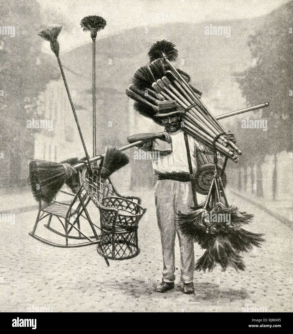 Broom vendor, Rio de Janeiro, Brazil Stock Photo - Alamy