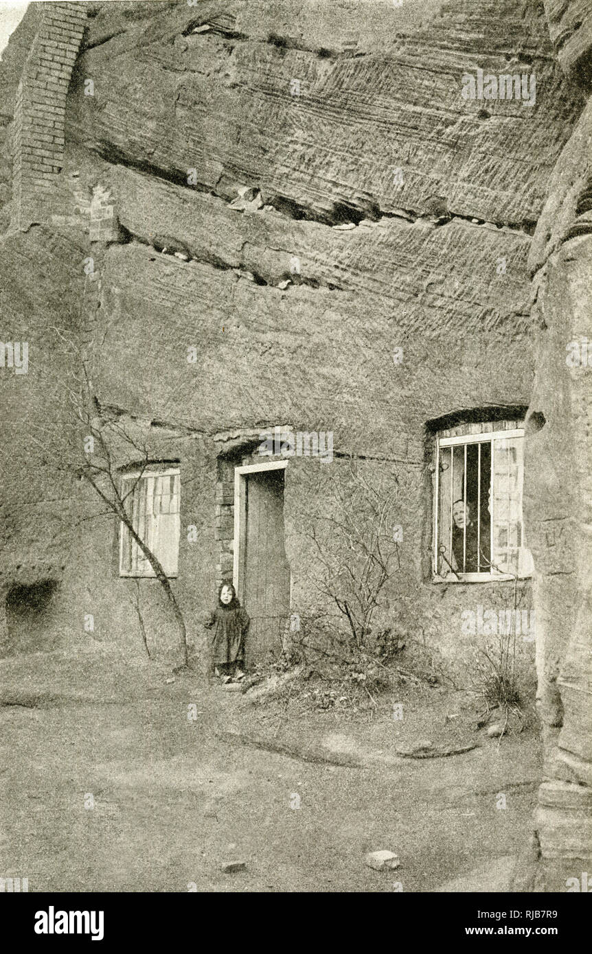 Cottage built out of hard stone, Kinver Edge, West Midlands Stock Photo ...
