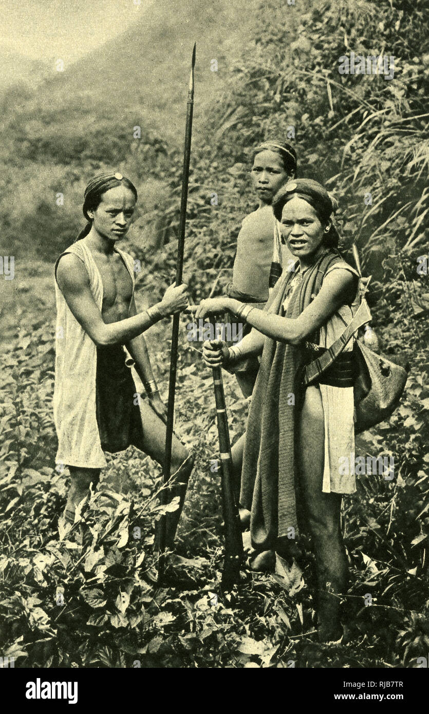 Three huntsmen of the Atayal tribe, Formosa (Taiwan Stock Photo - Alamy