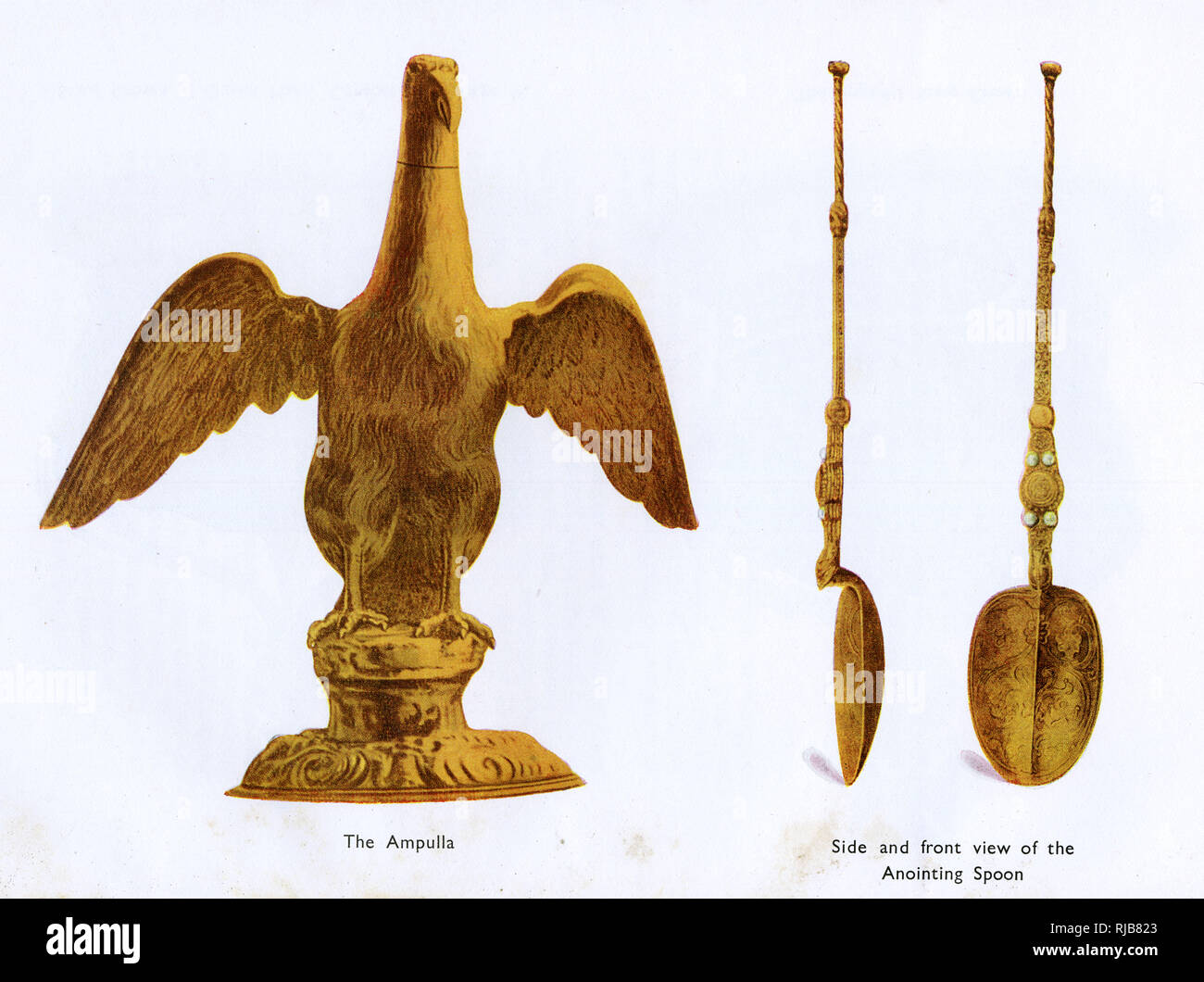 The Ampulla and Annointing Spoon - Crown Jewels Stock Photo - Alamy