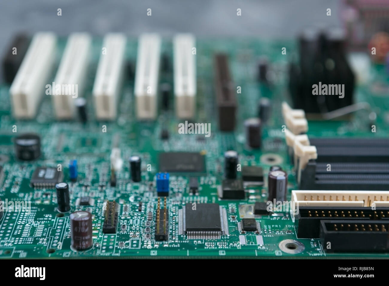 Shallow Depth of Field View of Computer Motherboard Circuit Stock Photo ...