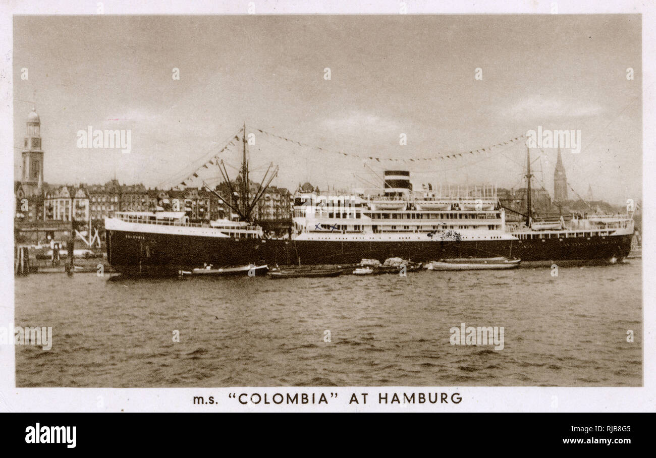 MS Colombia, Dutch Line ship, at Hamburg, Germany Stock Photo - Alamy