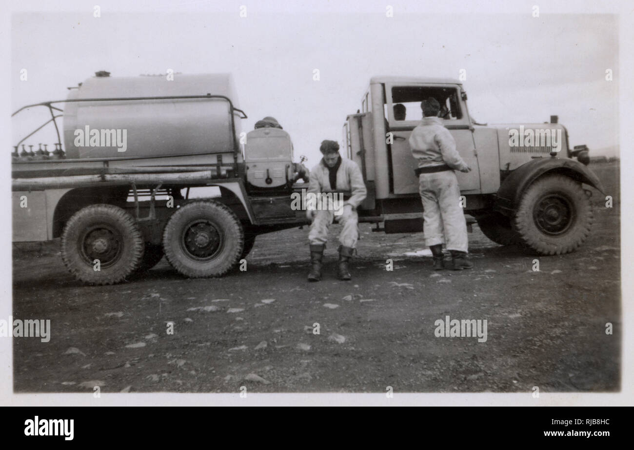 Aircraft refuelling truck at an airfield Stock Photo - Alamy