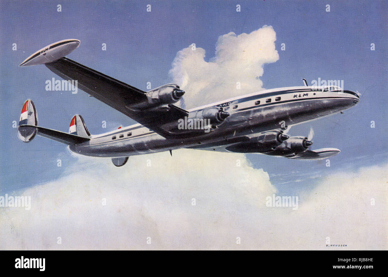 KLM Super Constellation plane in flight Stock Photo - Alamy