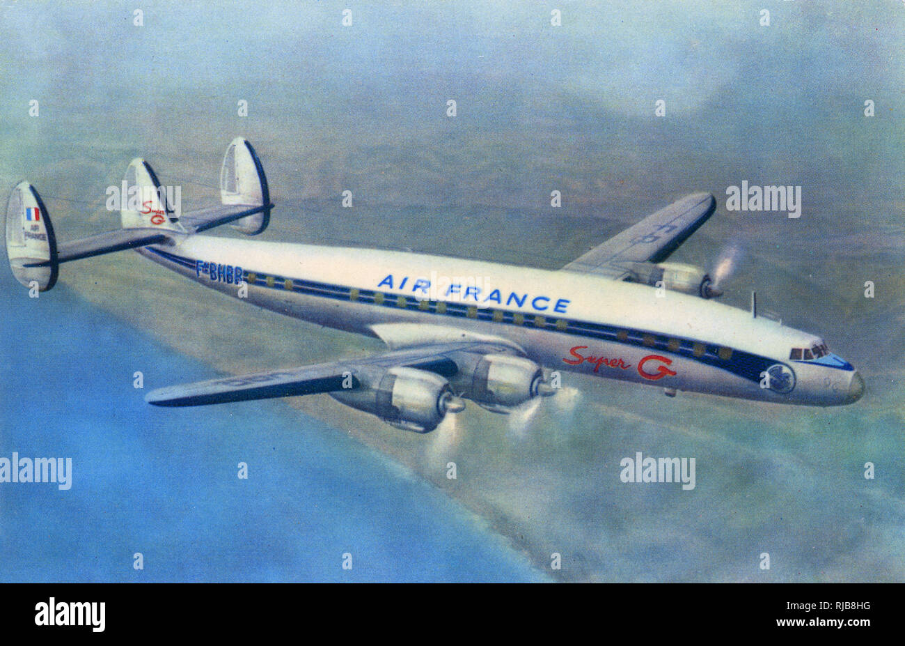 Air France Super G Constellation plane in flight Stock Photo - Alamy