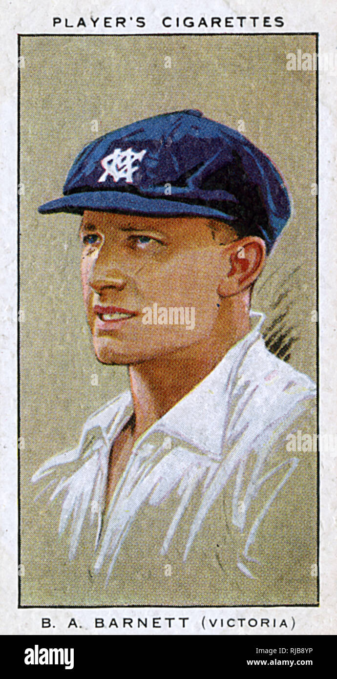 B A Barnett, Australian cricketer, Victoria Stock Photo - Alamy